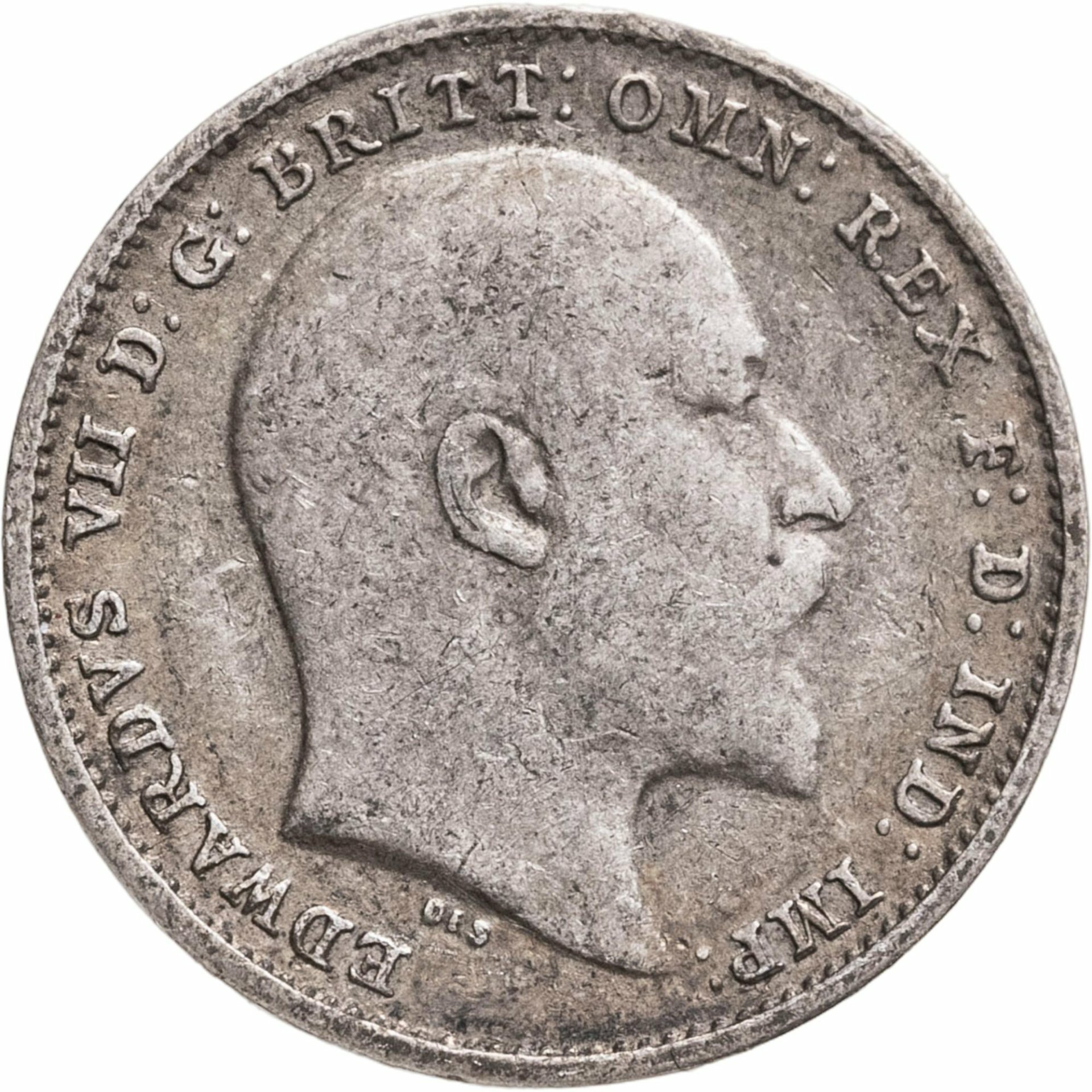 Великобритания 3 пенса pence 1902, Серебро 925, в сохранности VF-XF