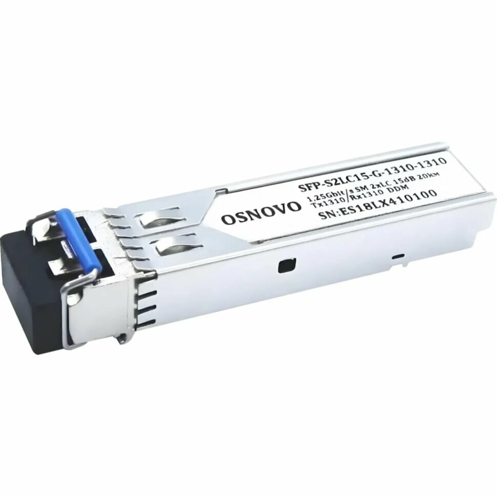 Трансивер SFP Osnovo SFP-S2LC15-G-1310-1310 до 20км, Tx:1310/Rx:1310, DDM, 2402955