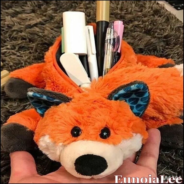 EunoiaLee школьный пенал для девочек, подходит для карандашей и кистей, fox Кукольная сумка.