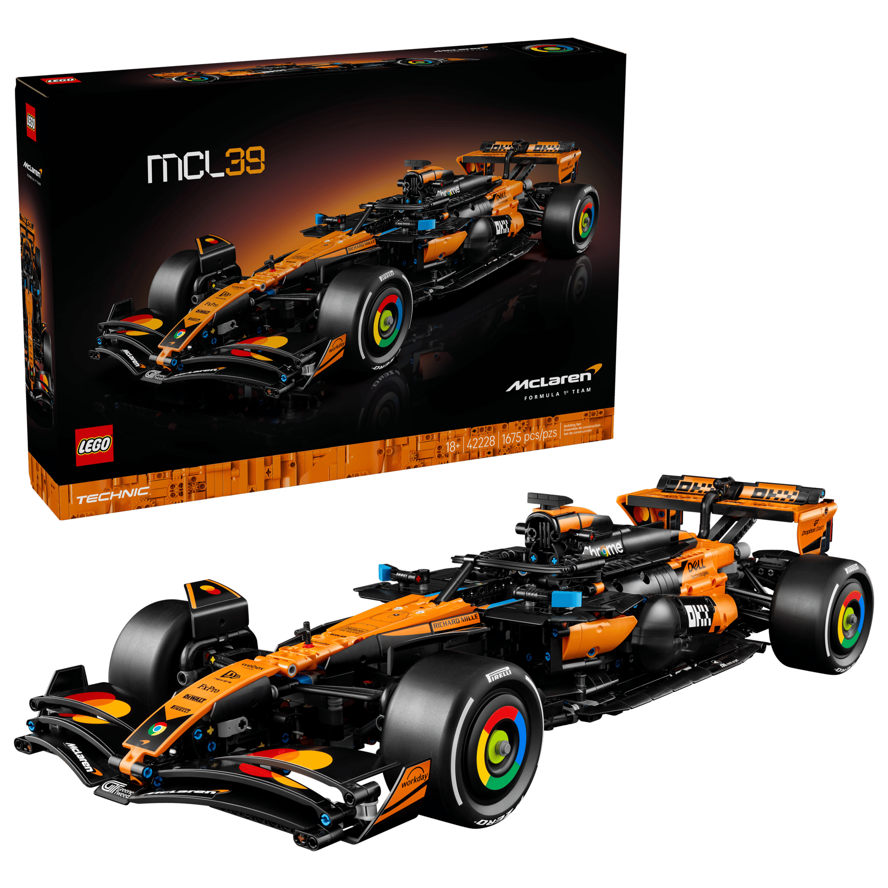 Конструктор LEGO Technic 42228 Автомобиль McLaren MCL39 F1, 1675 дет.