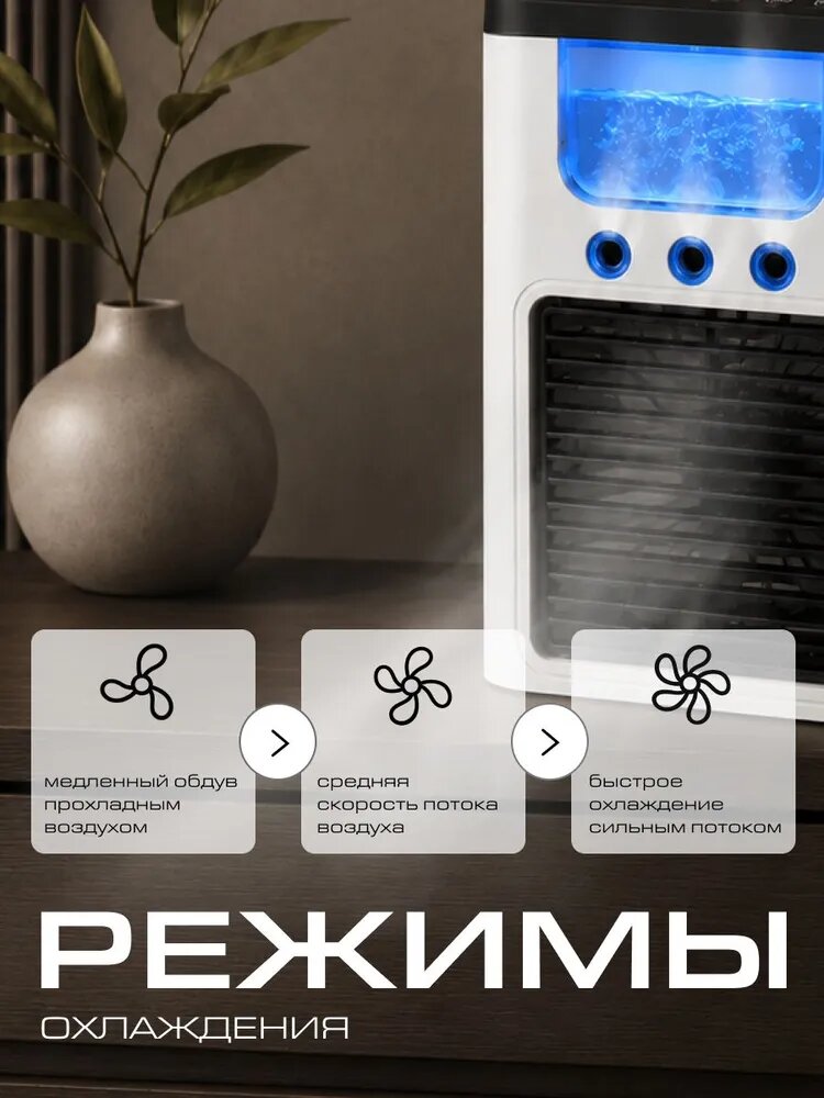 Вентилятор настольный с увлажнителем, мини кондиционер, бесшумный