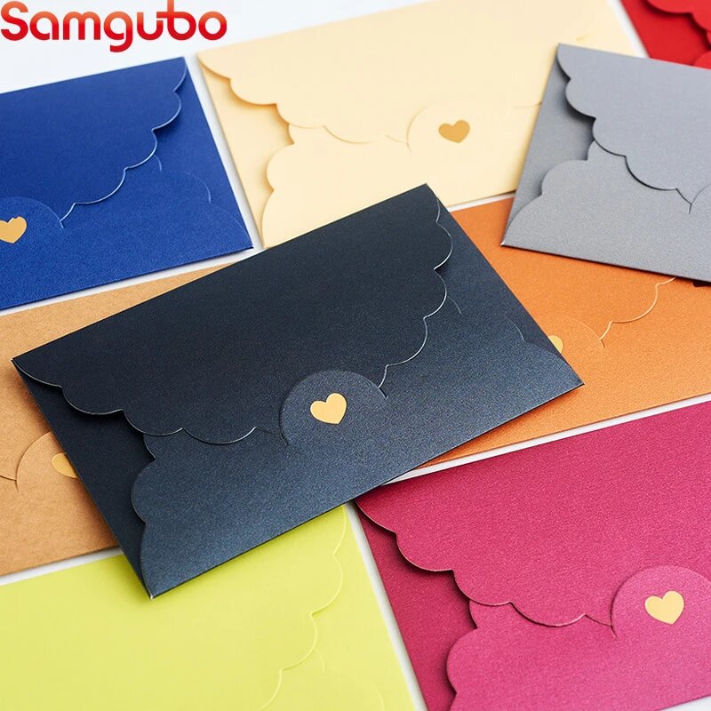 Красные конверты Samgubo с сердечком, 10 шт