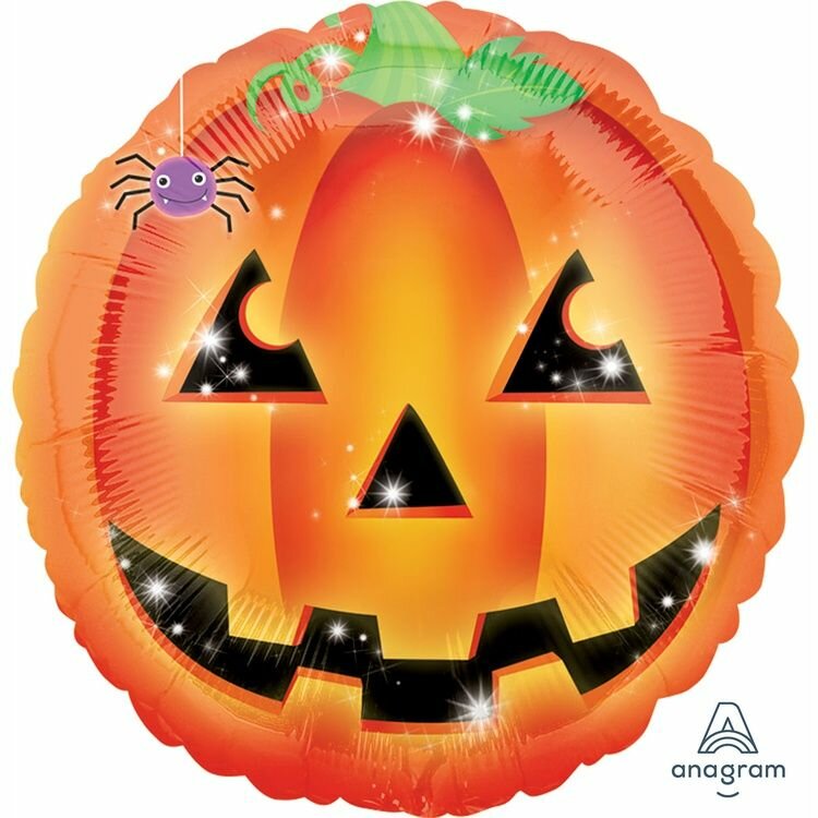 Воздушный шарик Anagram 18", Halloween, тыква, фольгированный