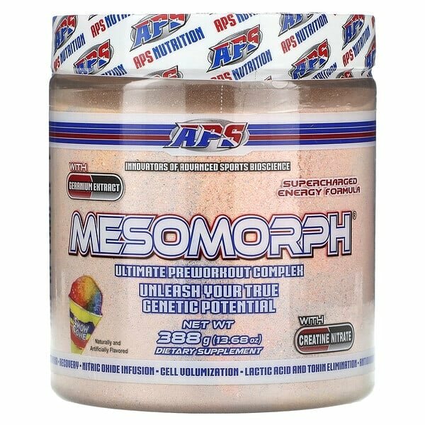 Предтренировочный комплекс APS Mesomorph Snow Cone 388г, креатин, таурин, аргинин