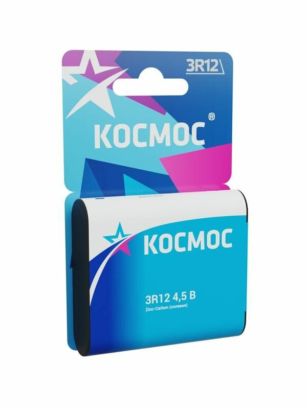 Элемент питания Космос солевой, "квадрат", 3R12, 1BL, 4,5 В