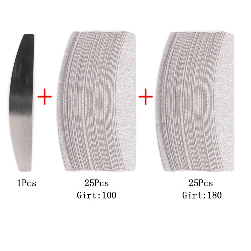 Съемные пилочки для ногтей серые 50 шт. 100-180Grit