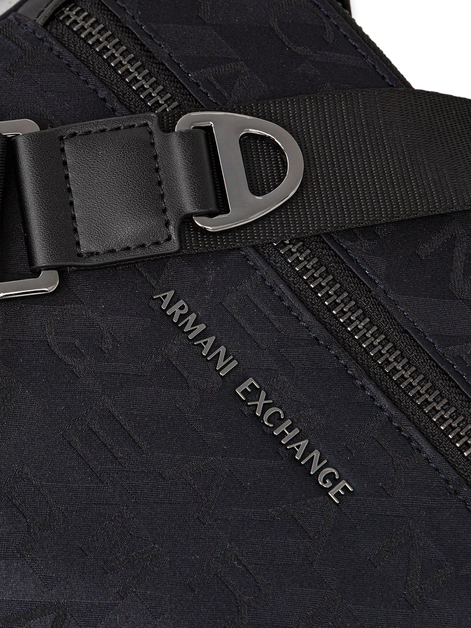 Сумка Armani Exchange Monogram-pattern logo-plaque messenger bag, синий — фото 1
