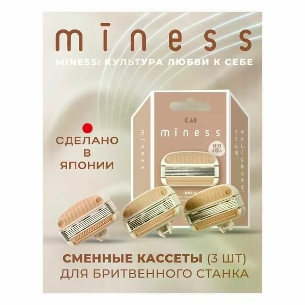 Бритва MINESS Сменные кассеты для бритвенного станка 3 шт.