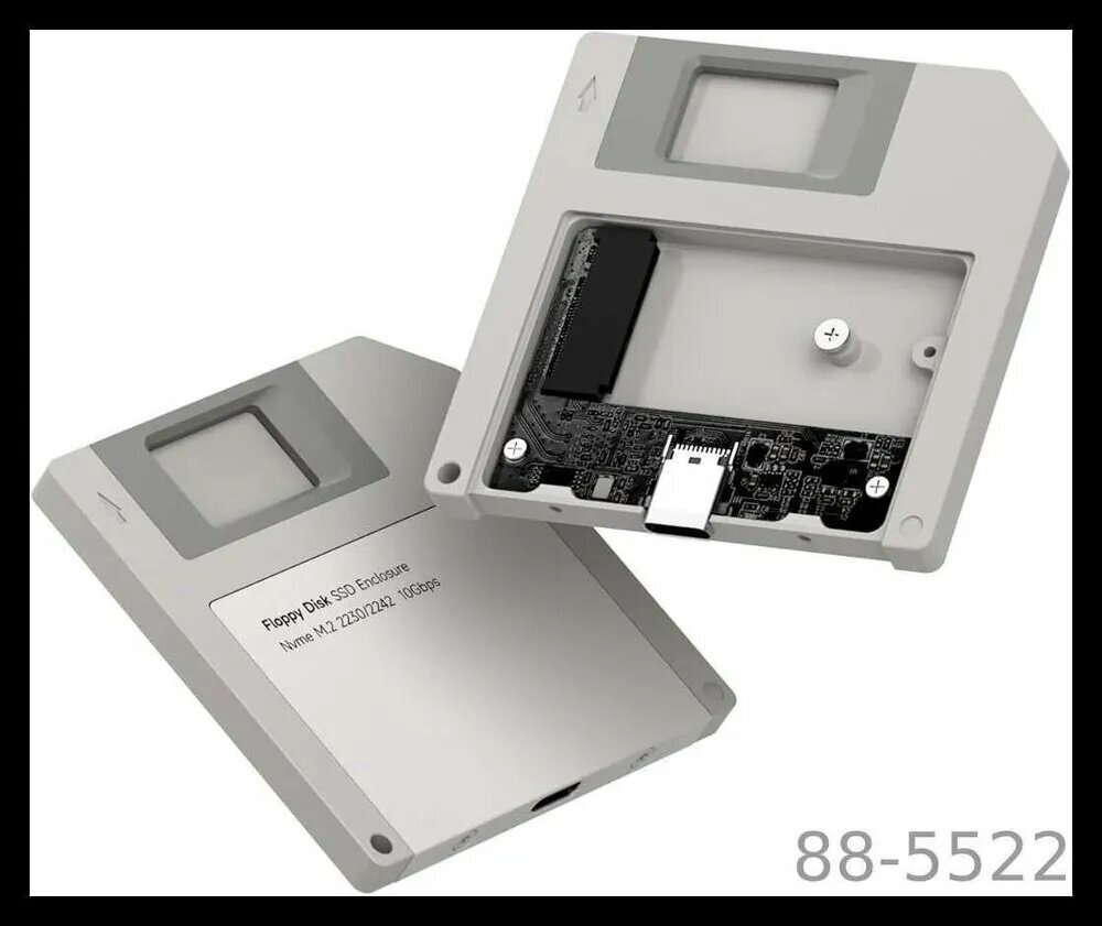 Корпус для SSD-накопителей Hagibis, USB 3.2 Gen2 10 Гбит/с, совместим с дискетами и NVMe PCI-E M.2 2230/2242, подходит для MacBook, iPad, устройств Android и iPhone 17 Pro Max (серый).