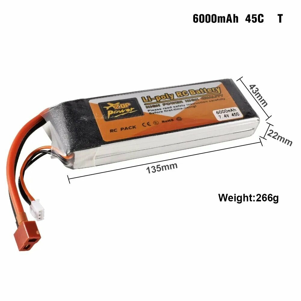 9IMOD 2S RC Литий-полимерный аккумулятор 7.4V 6000mAh 45C T для RC-моделей