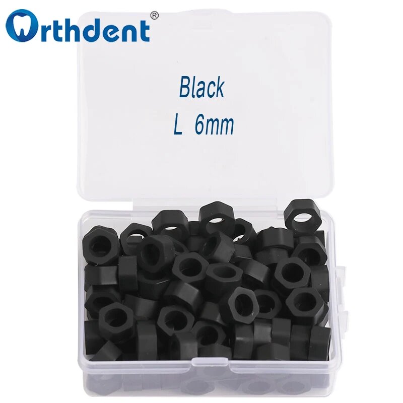 Стоматологические кодовые кольца Orthdent Black L 6mm