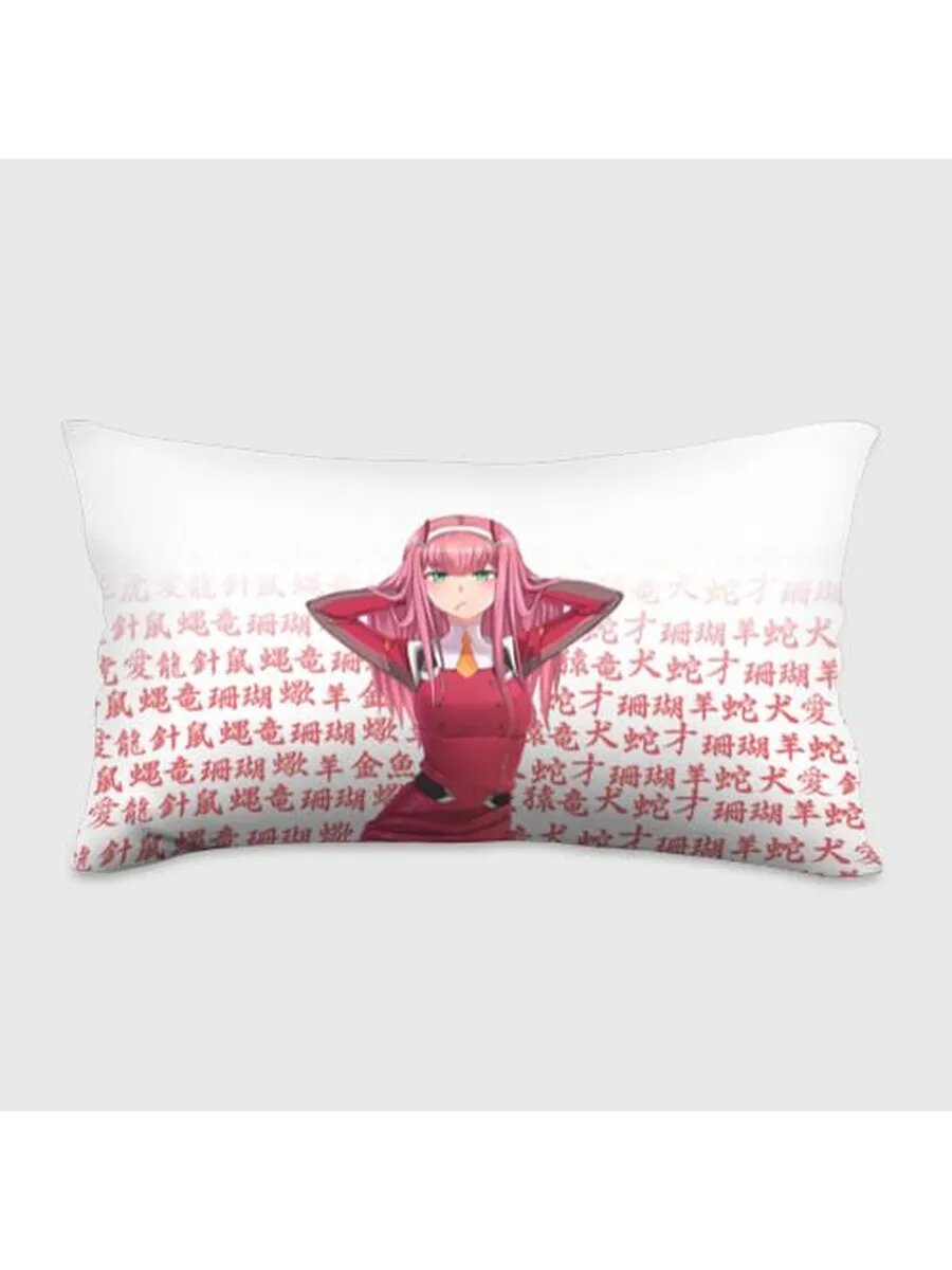 02 Zero Two Darling IN the Franxx иероглифы Подушка