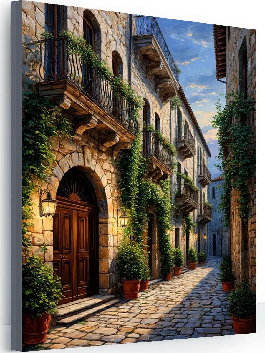 Картина по номерам "Улочки италии", на холсте на подрамнике, 40 x 50 см
