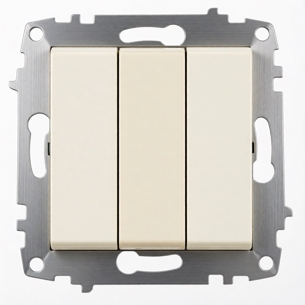 Выключатель ABB Cosmo 619-010300-254, трехклавишный, скрытый монтаж