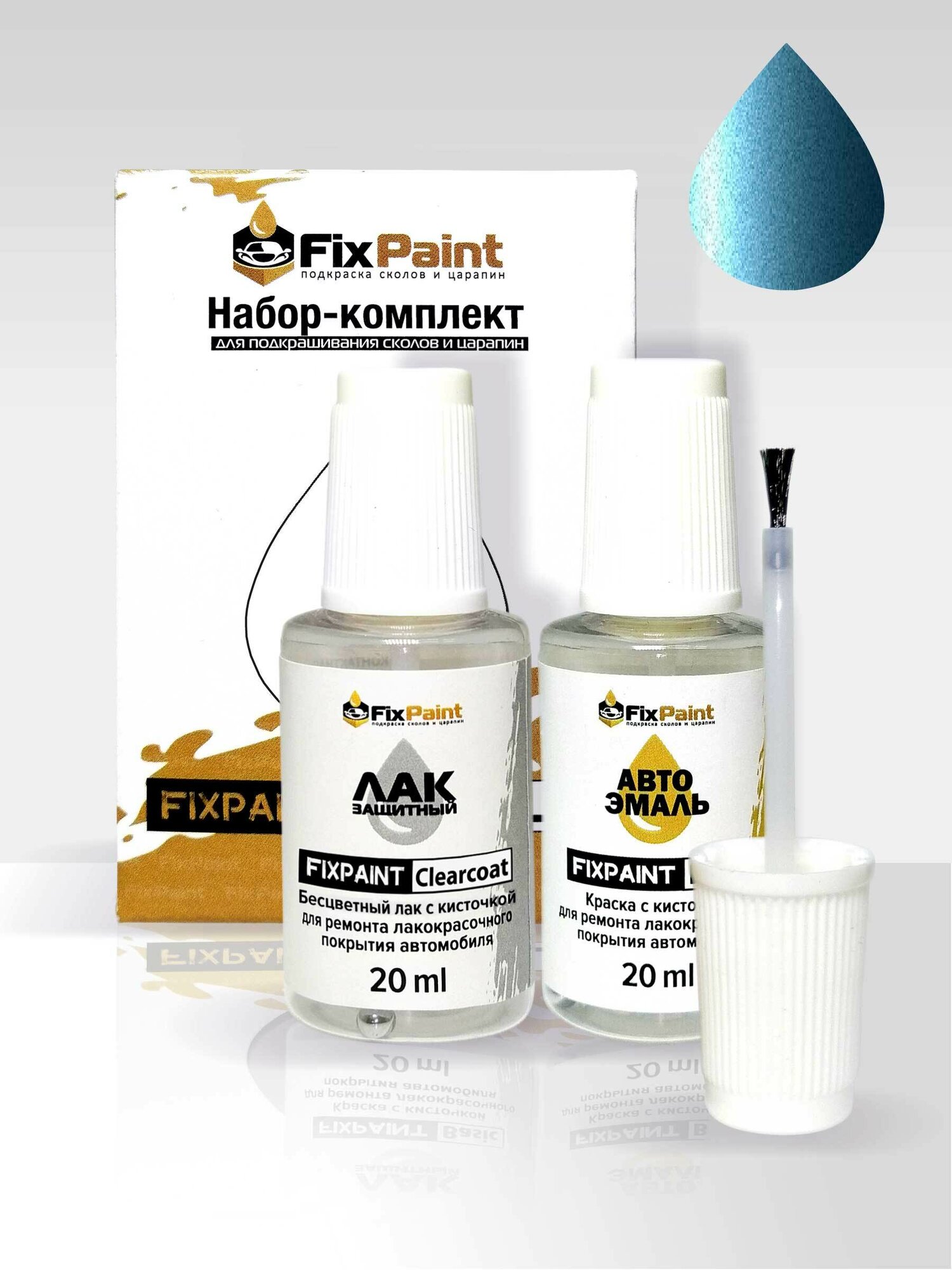 Подкраска NISSAN MICRA, MARCH, код B33, TEMPERATURE BLUE, набор FixPaint Double, краска и лак для подкраски сколов и царапин