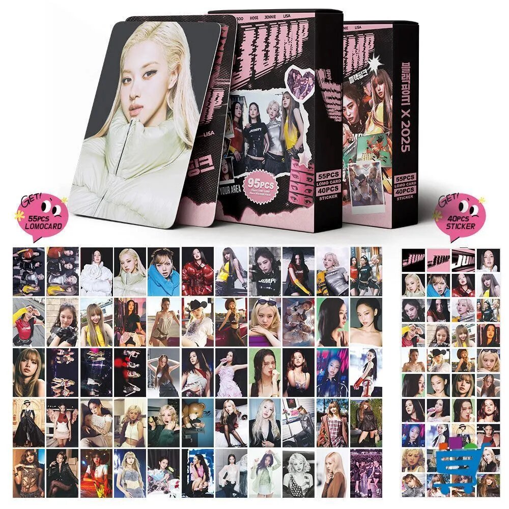 K-POP BLACKPINK карты и наклейки 55 шт. BLACKPINK альбом JUMP карточки + 40 шт. Блэкпинк альбом JUMP наклеек Набор