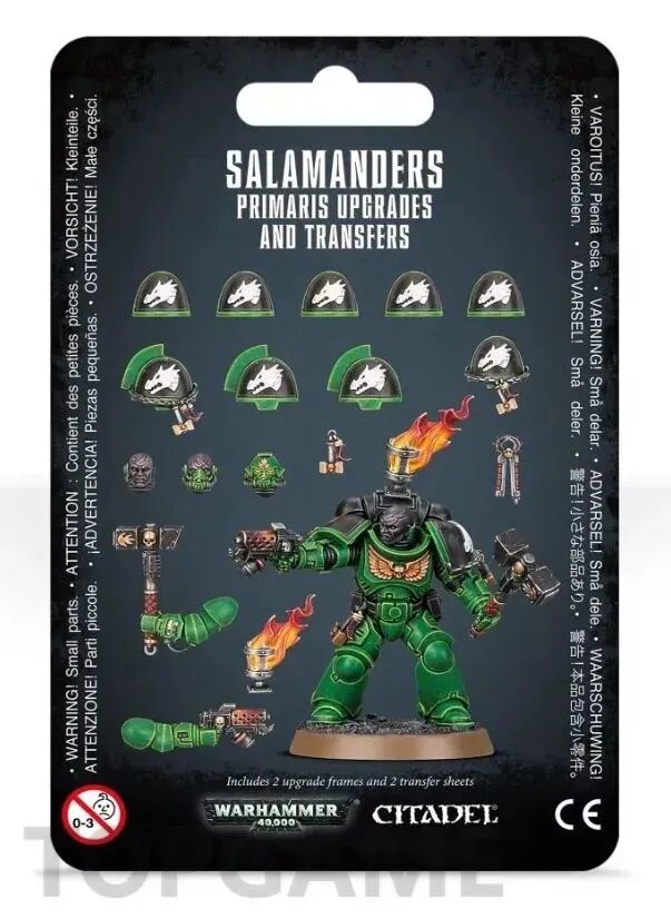 Набор улучшений для миниатюр Warhammer 40000 Salamanders Primaris Upgrades and Transfers, набор улучшений и декалей для миниатюр