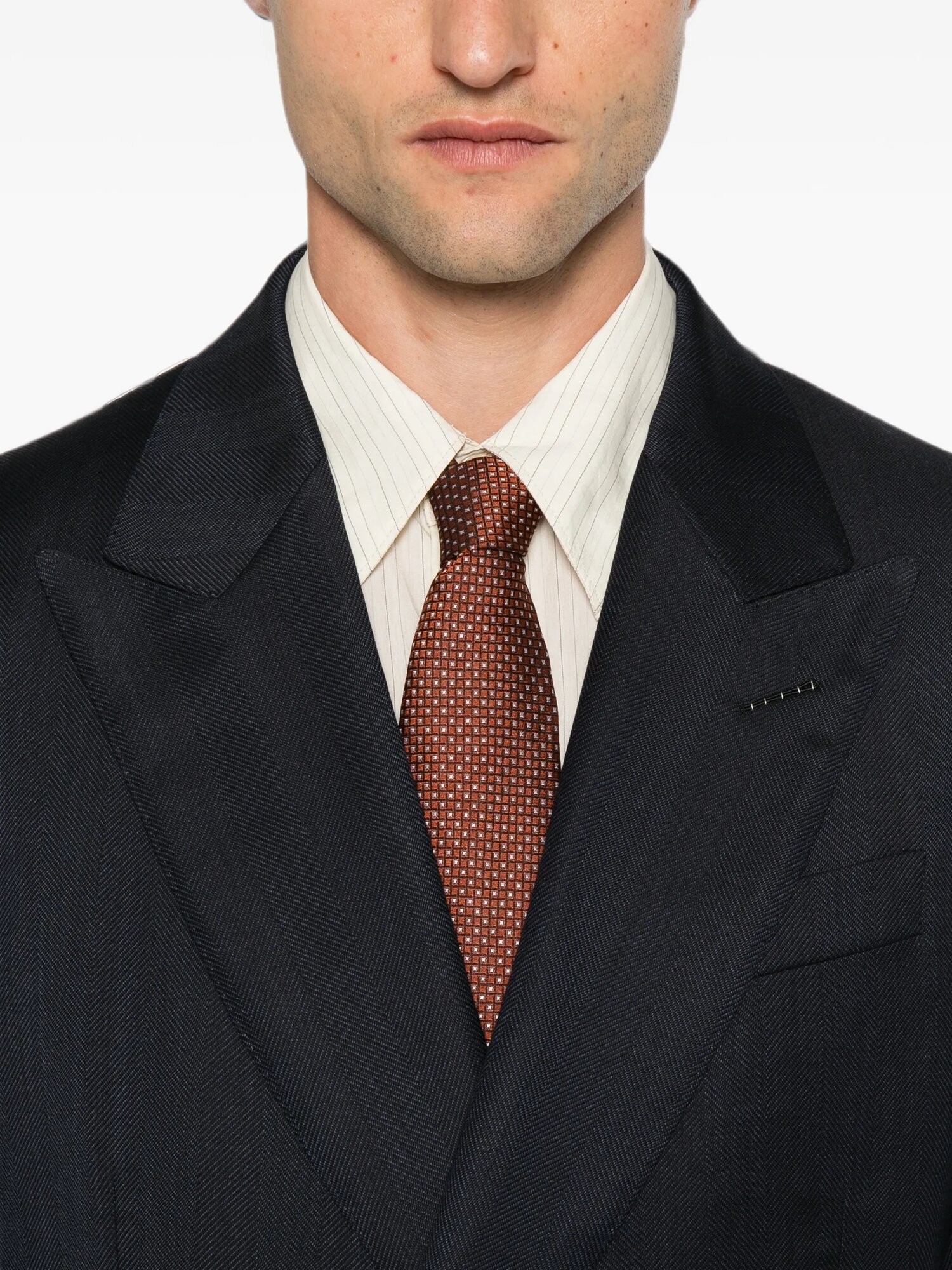 Комбинезон Tom Ford Herringbone double-breasted suit, размер 50 EU, синий — фото 1