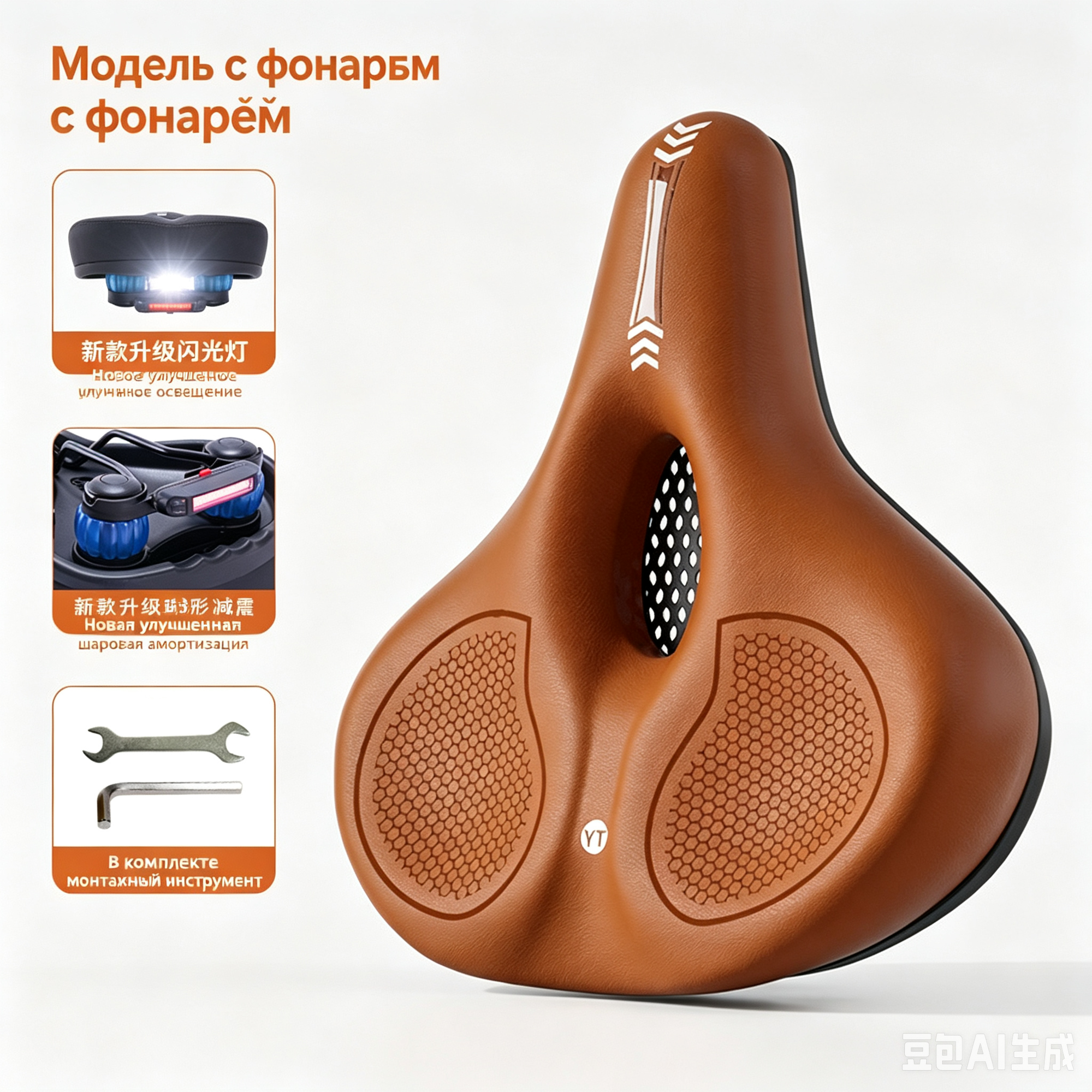Подушка велосипедного седла "Супер мягкое амортизирующее", силиконовая, утолщенная