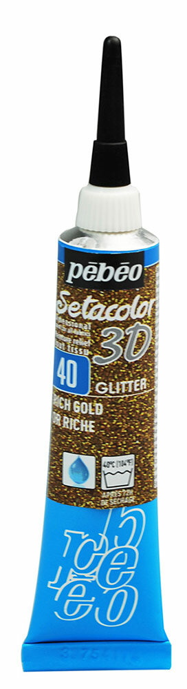 Контур по ткани Pebeo "Setacolor 3D", с микро-глиттером, под темное золото, 20 мл