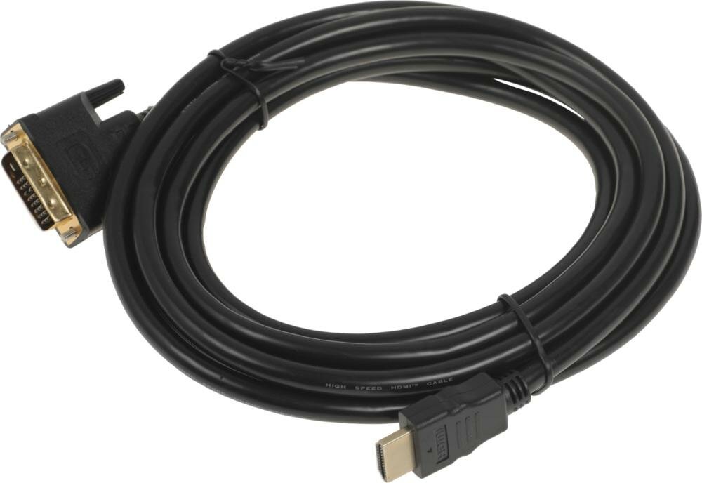 Кабель HDMI m – DVI-D m, 3 м, черный, 2 разъёма