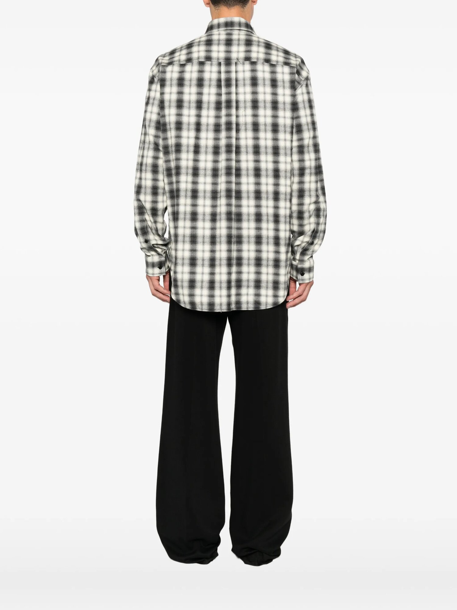 Рубашка BALENCIAGA Check-pattern logo-embroidered shirt, размер 48 — фото 1