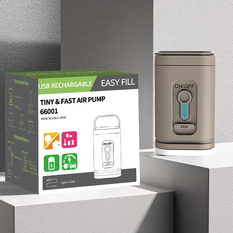 Насос электрический USB, Tiny & Fast Air Pump 66001, Brown