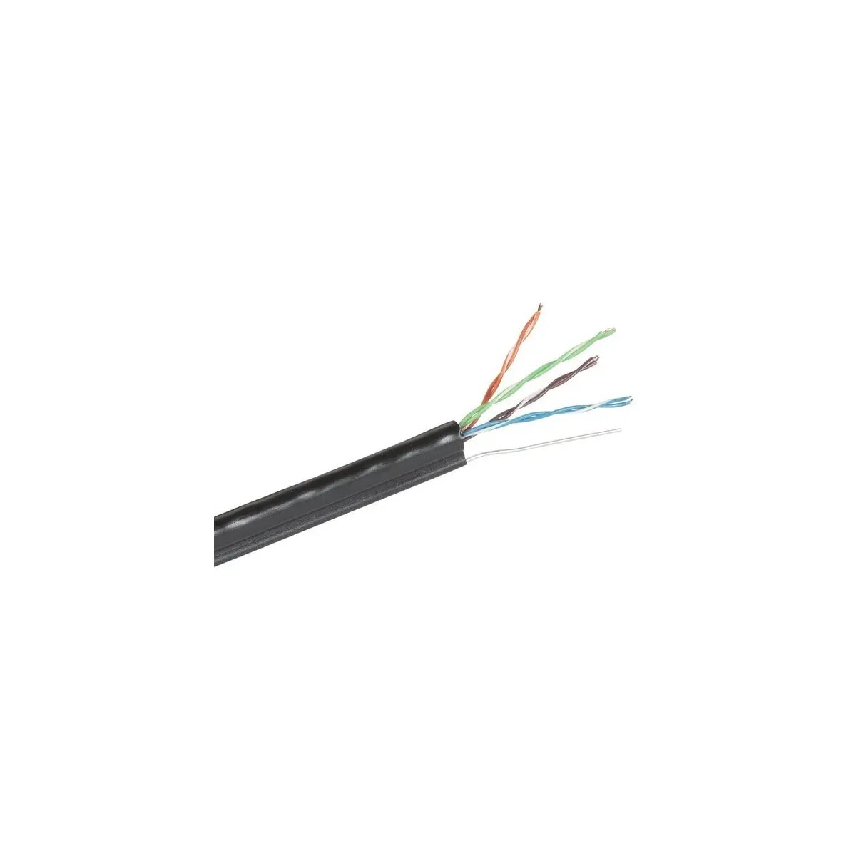Кабель ExeGate UTP4-C5e-CU-S24-SW-OUT-PE-BK-305-FLUKE UTP 4 пары кат.5e медь, 0.5мм (24AWG), с тросом, 305м, черный