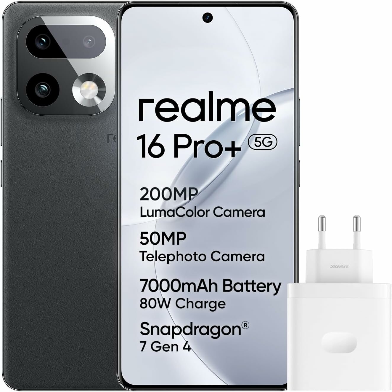 Смартфон realme 16 Pro+ 8/256 ГБ 5G, Snapdragon 7 Gen4, батарея 7000 мАч, NFC ИК, Russian