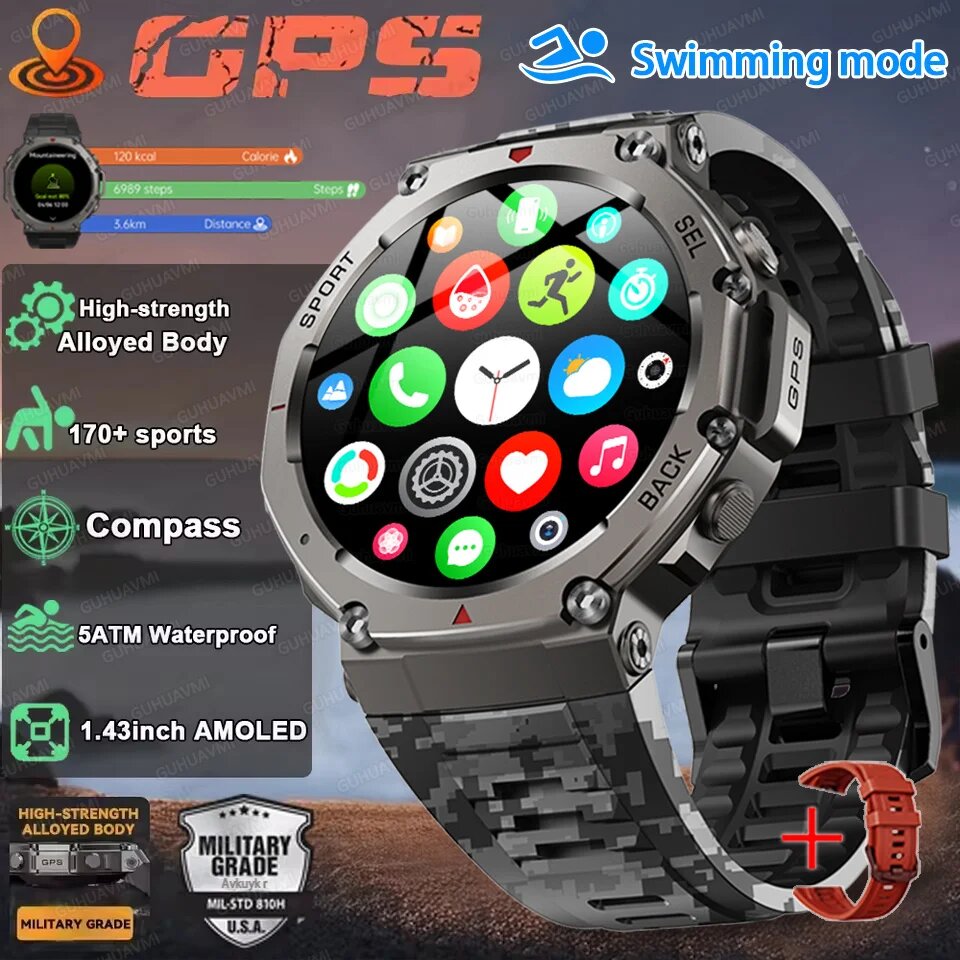 T-Rex 3 Ultra Мужские смарт-часы Camouflage Red 2