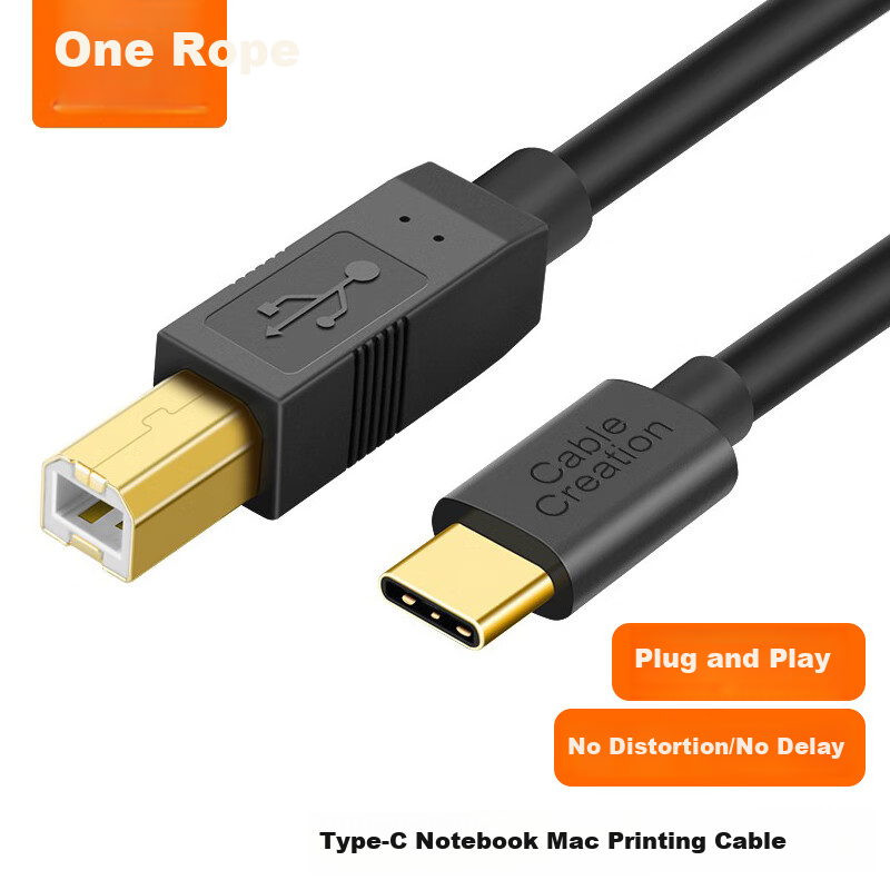 CABLE CREATION CC0011 Кабель для принтера Type-C к USB 2.0 2 м для ноутбуков Apple Huawei Xiaomi Модель：Кабель Type-C