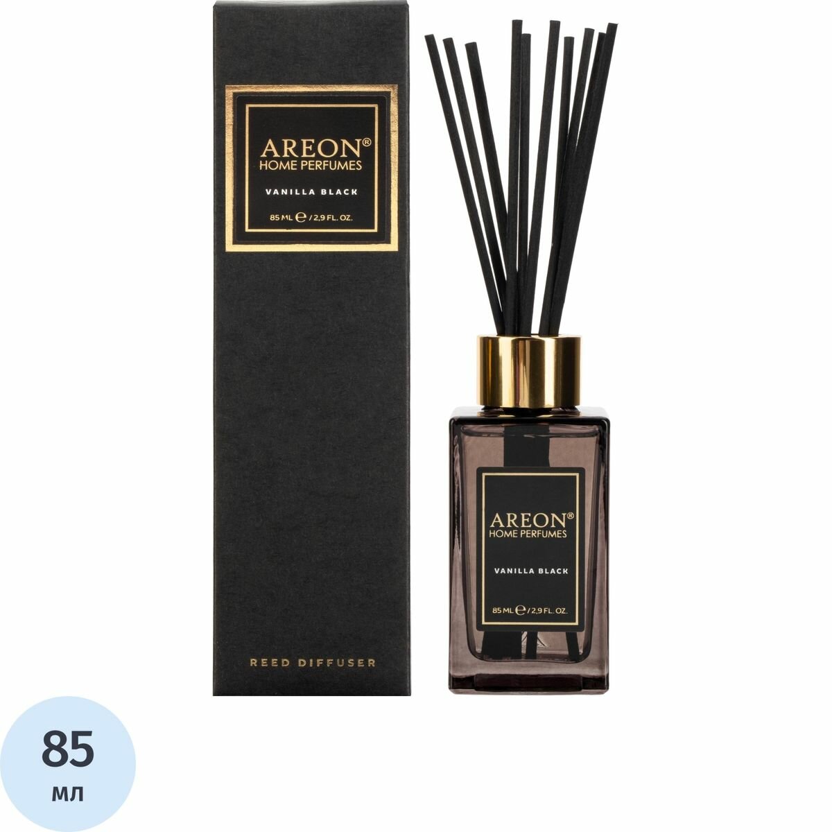Аромадиффузор с палочками Areon Sticks premium Vanilla Black 85мл