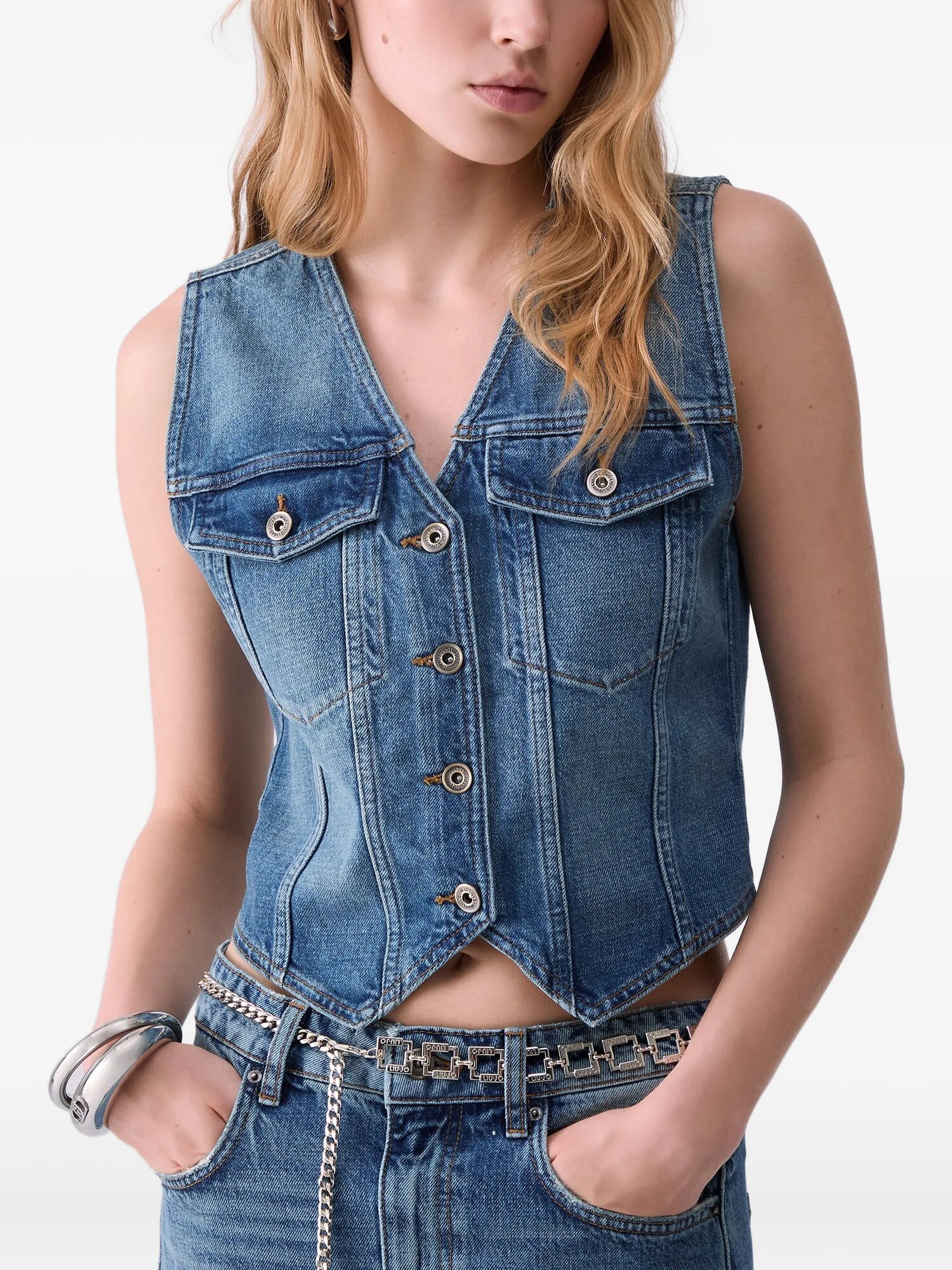 Жилет LIU JO Denim vest, размер 40 — фото 1