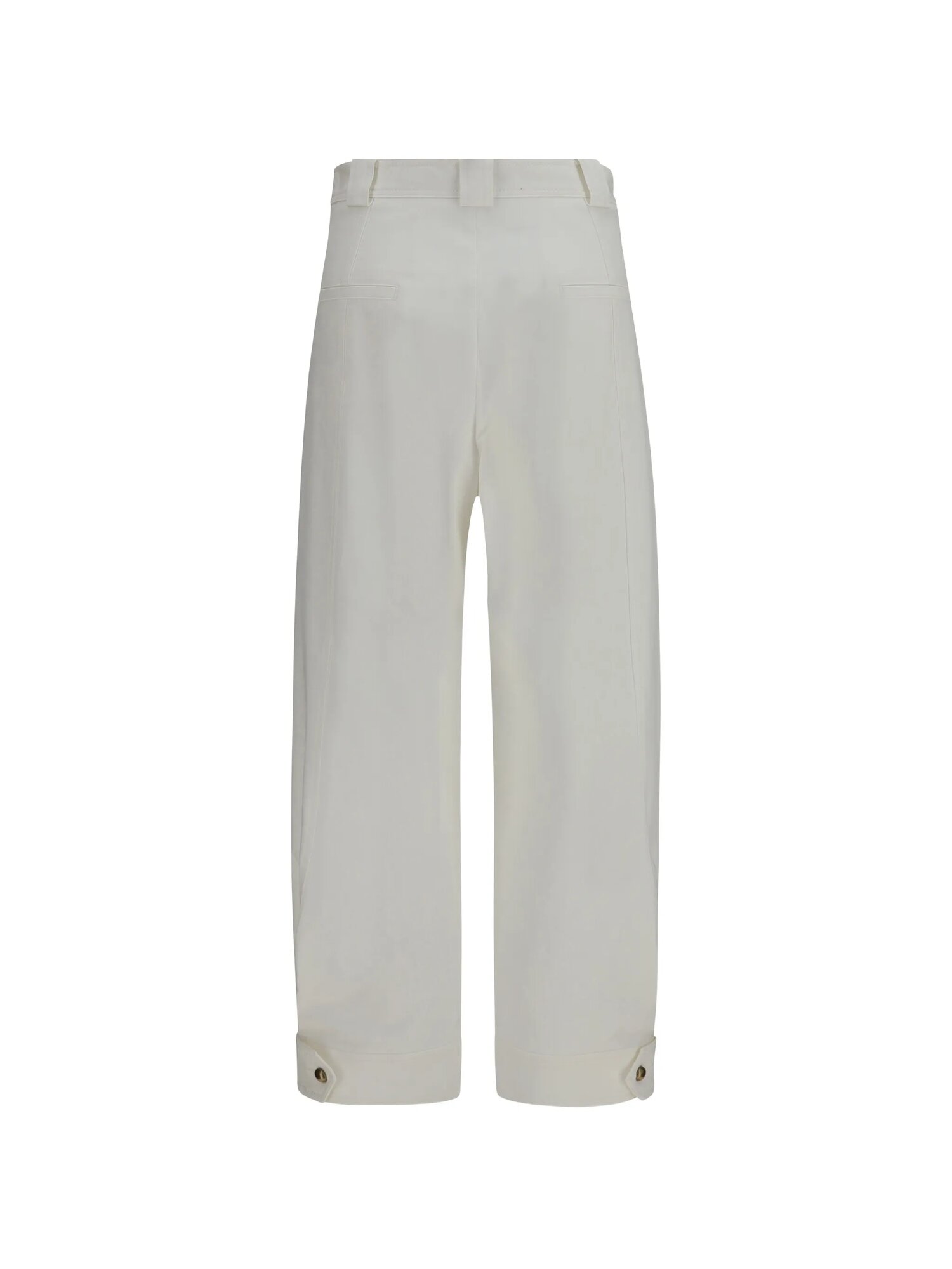 Брюки Max Mara Adorni button-cuff wide-leg trousers, размер 40, бежевый/белый — фото 1