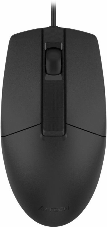 Мышь компьютерная A4Tech черная, 1200 DPI проводная OP-330 (BLACK)