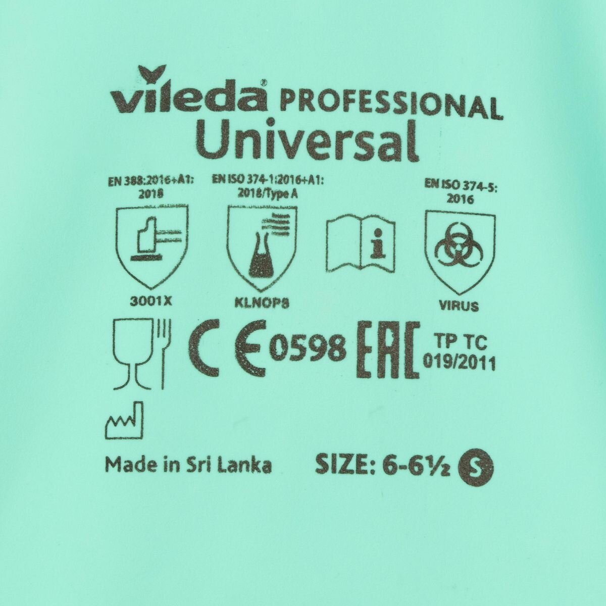 Перчатки нитриловые Vileda Universal, размер 8 (М), зеленые, 1 пара (100801)