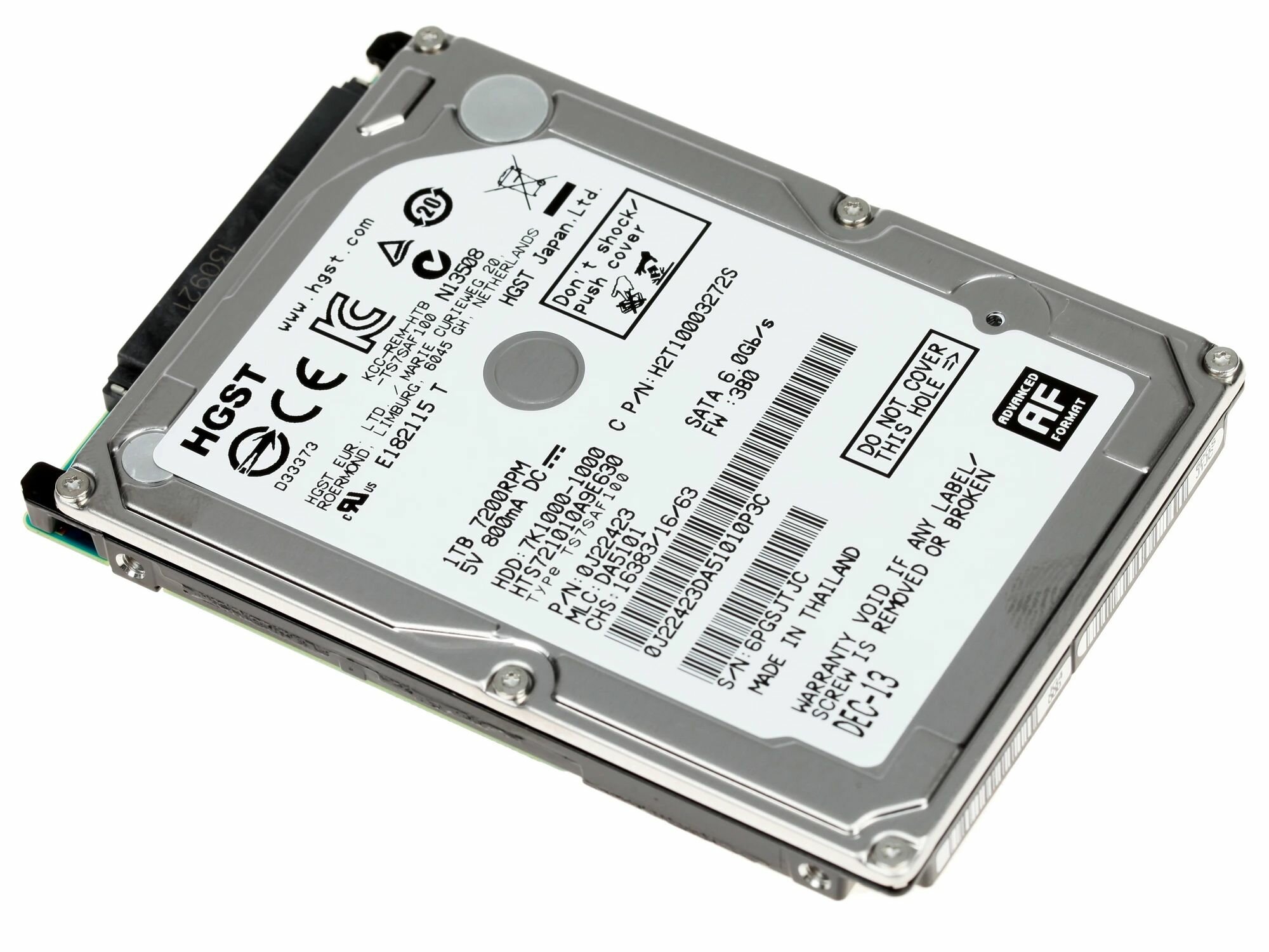 2.5" 1 ТБ Жесткий диск HGST Travelstar 7K1000 (HTS721010A9E630) - SATA-III, 6 ГБ/с, 7200 оборотов/мин