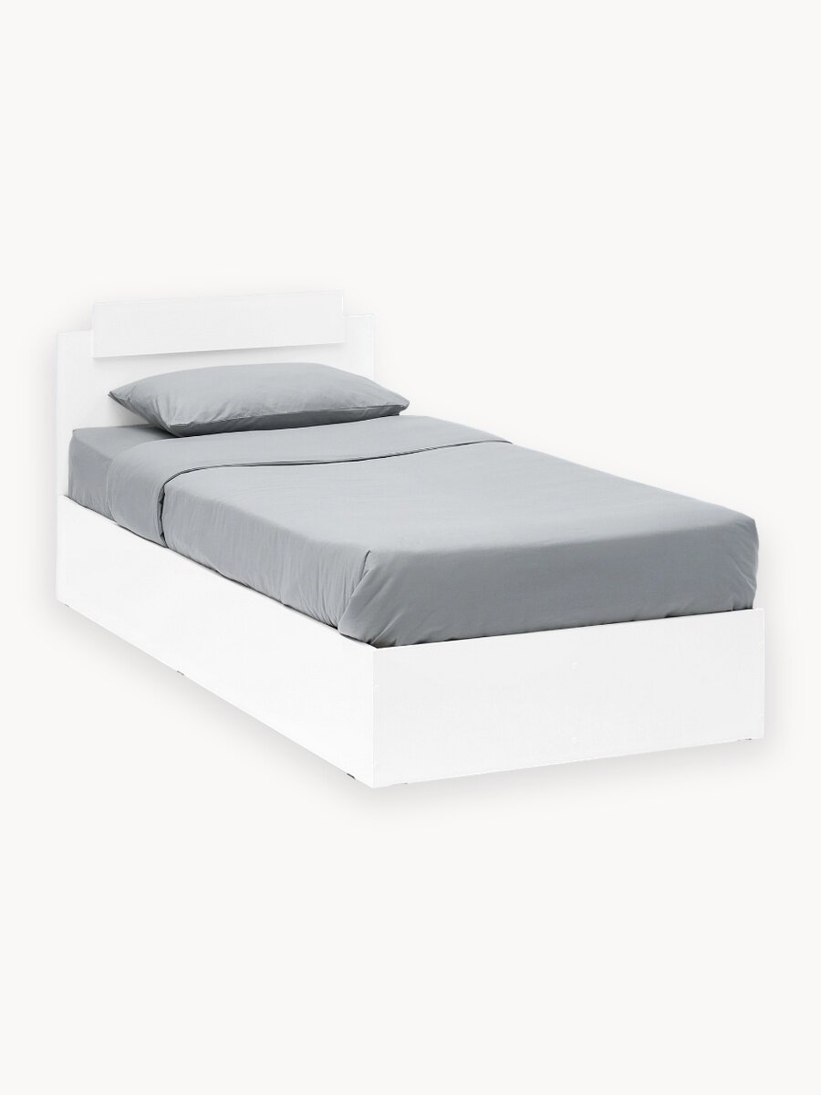 Кровать односпальная Эко, спальное место 90*200 см, ЛДСП белый