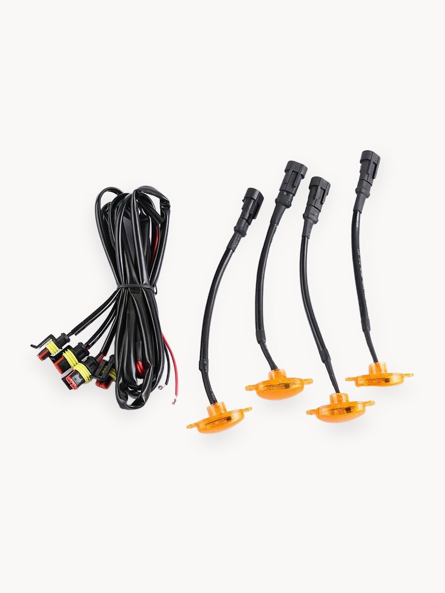 Ходовые , габаритные огни оранжевые в решетку радиатора 4 шт