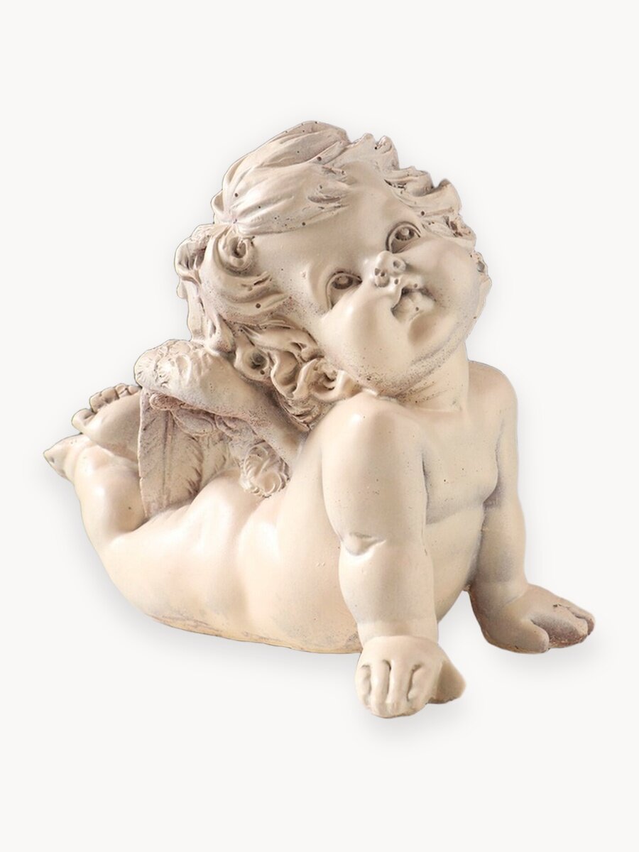 Статуэтка "Ангел на ладошках" 14х17х9 см , состаренный эффект, слоновая кость,