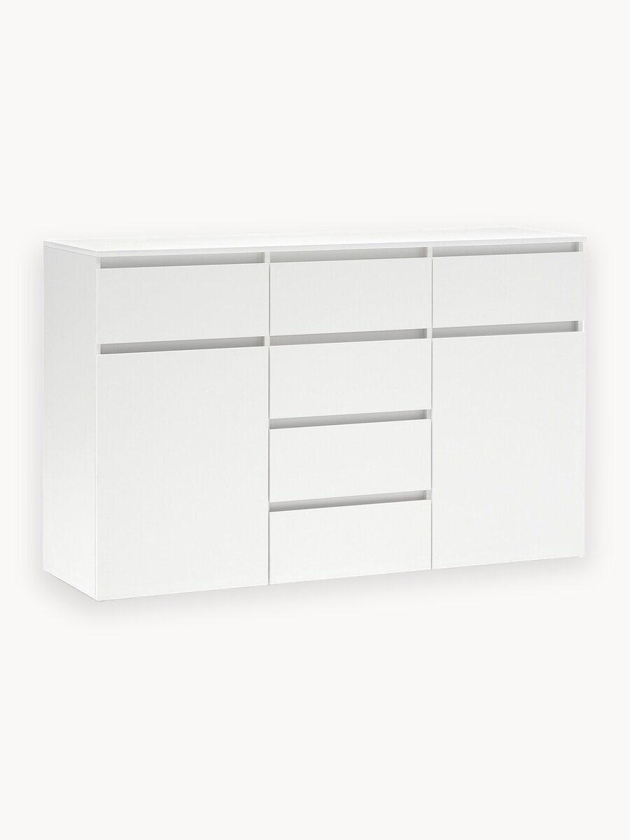 Комод для одежды Нонтон Ирма, 2 полки и 6 ящиков, 150x46.5x96 см, белый