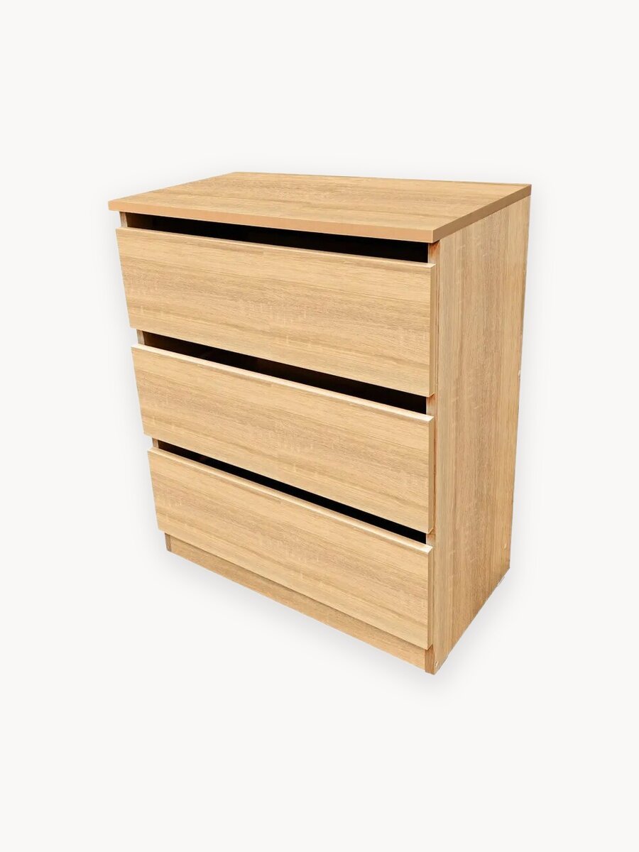 Комод "граф" 3 полновыкатных ящика, 60см х 72см х 34см, цвет Дуб