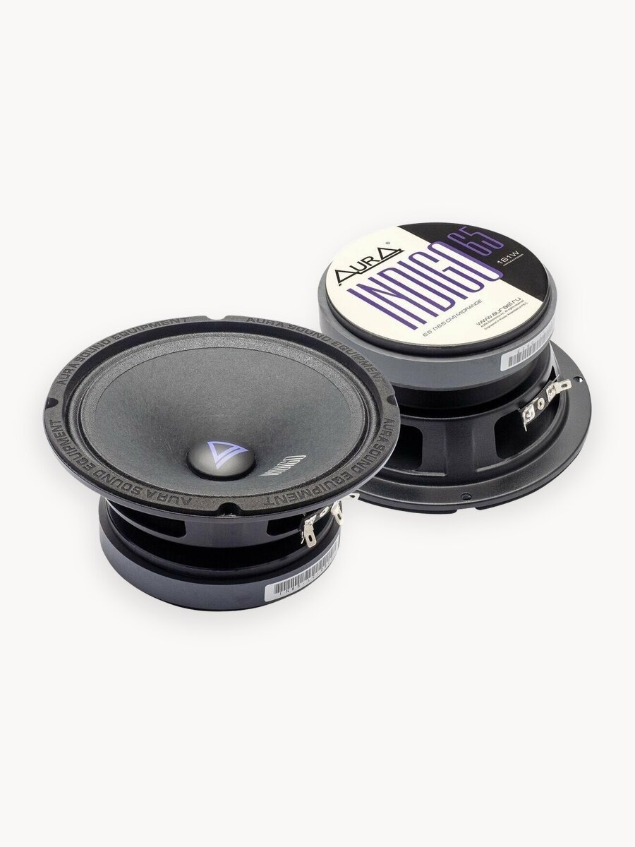 Колонки автомобильные эстрадная акустика AurA INDIGO-65, пассивные, эстрадные, 16,5 см, 81-161Вт, 94дБ, черные