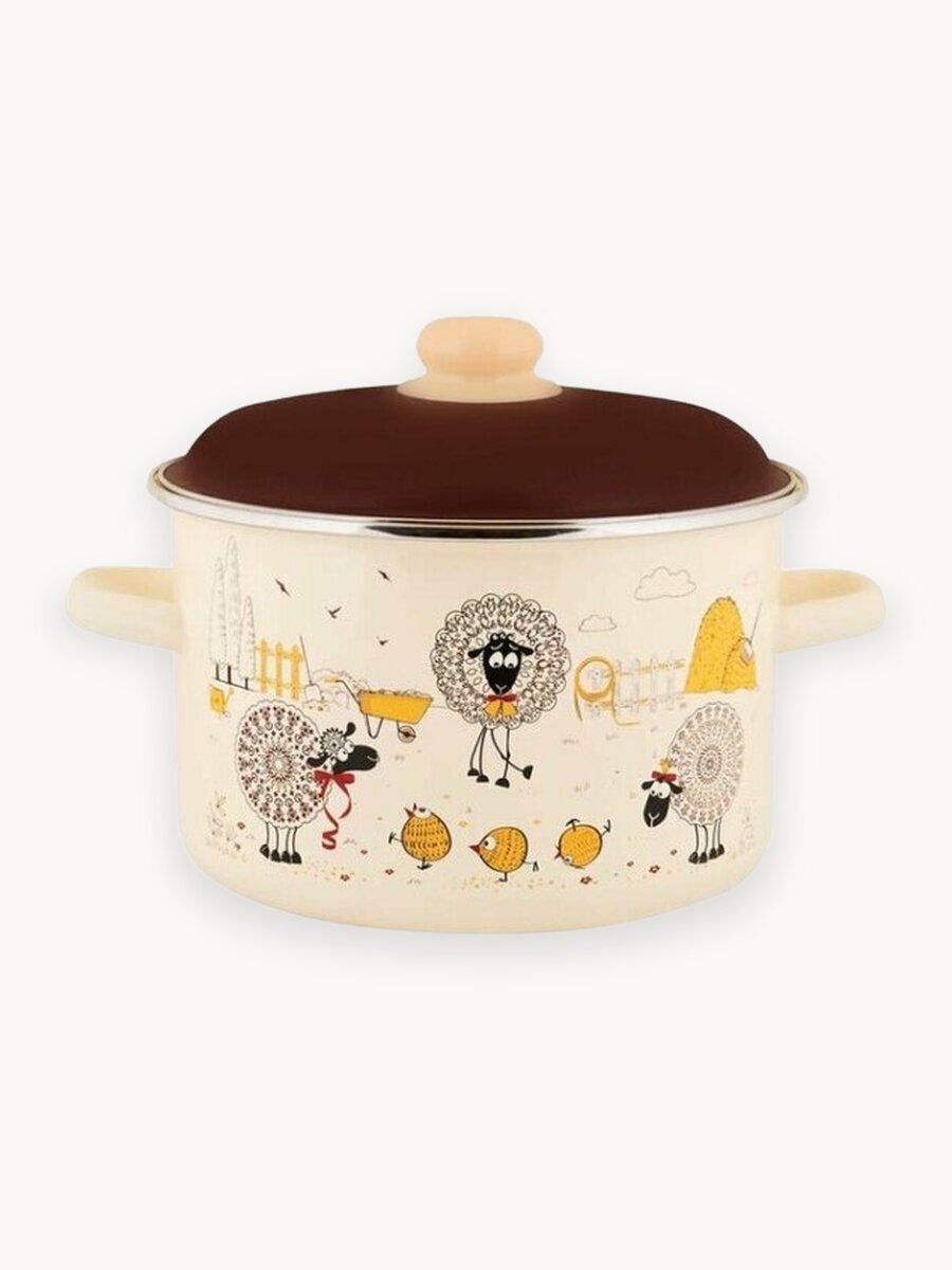 Кастрюля Appetite Подворье эмалированная цилиндрическая 5,5л (6RD221M)