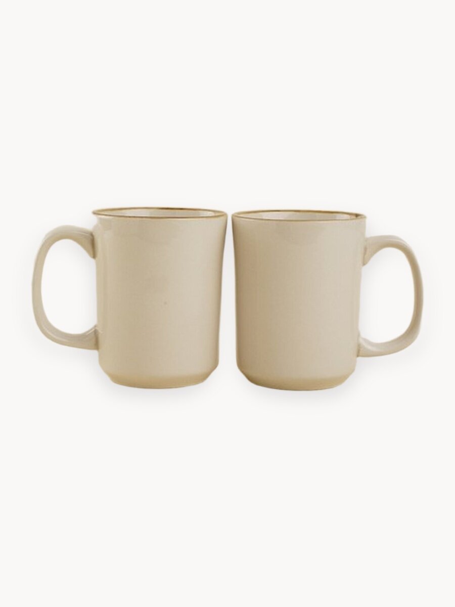 Набор кружек фарфоровых SL Home «Леггеро», 400 мл, цвет бежевый
