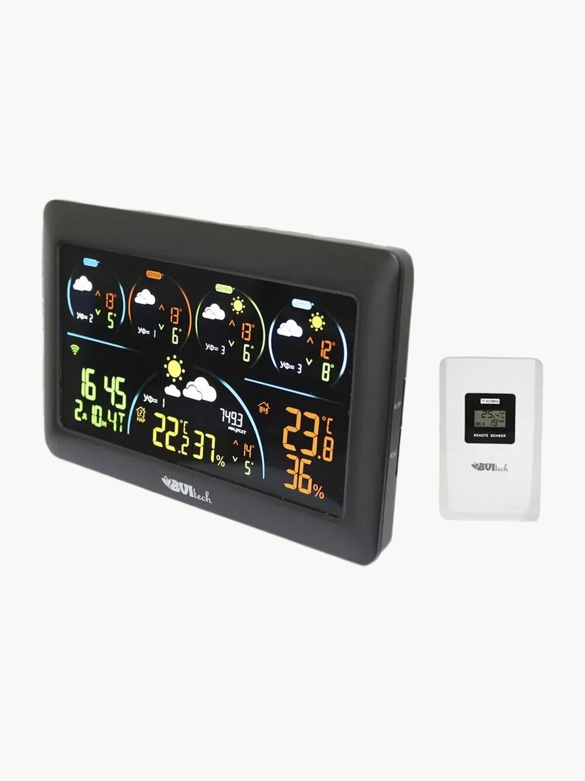 Домашняя метеостанция с беспроводным датчиком WiFi TUYA черный