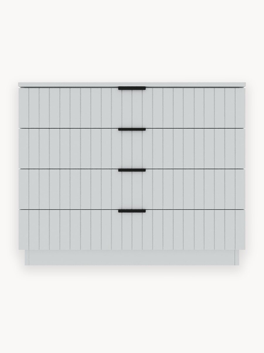 Комод Аквамарин "Венеция", белый ЛДСП/МДФ, 4 ящика, шариковые направляющие