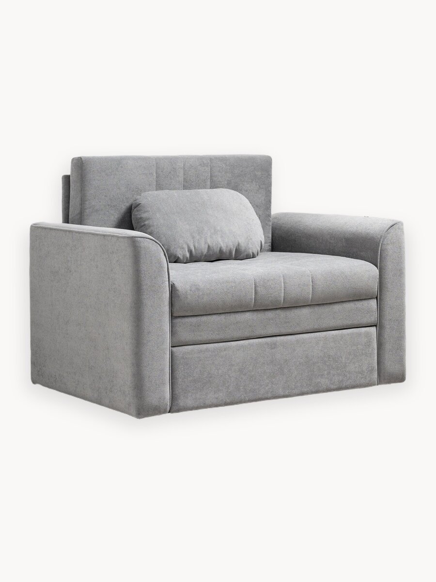 Кресло - кровать Сандейл ТК 903, раскладное, выкатное, 195x85см спальное место, велюр Ocean 023, серый