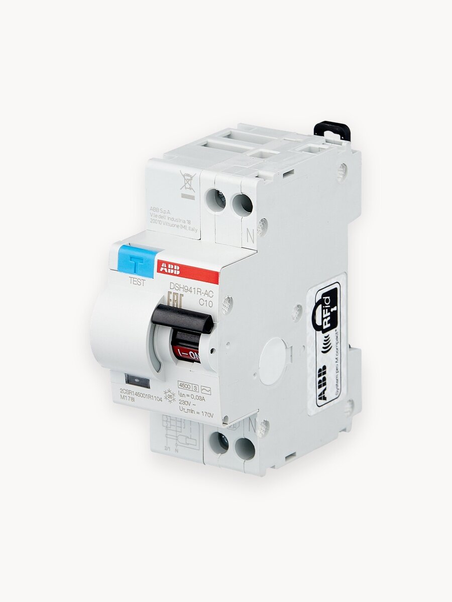 Дифференциальный автомат ABB DSH941R 2П 30 мА C 4.5 кА AC электромеханический 10 А