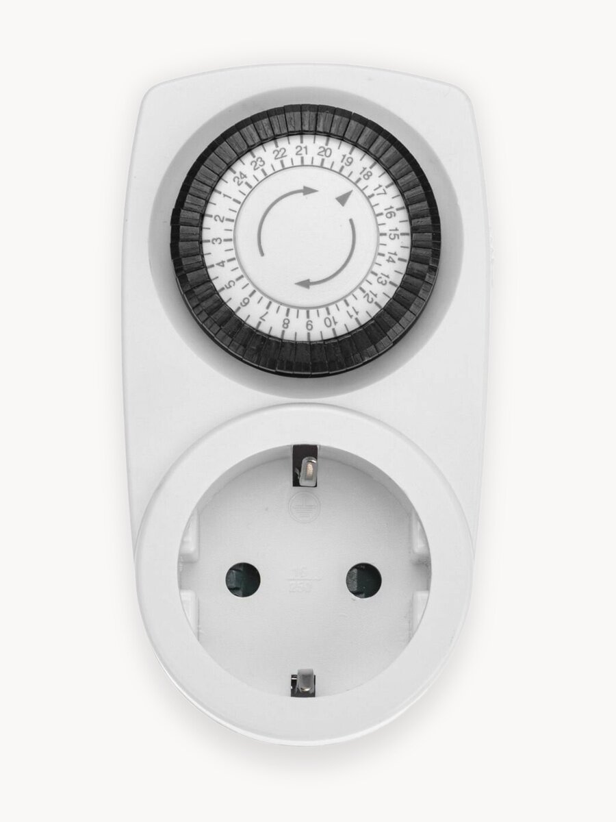 Розетка с механическим таймером REXANT для включения и выключения приборов, 48 программ, 16А